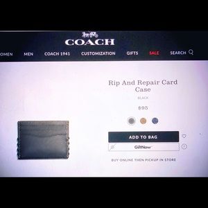 Coach | Bags | Coach Rip Repair Baseball Stitch Card Wallet | Poshmark